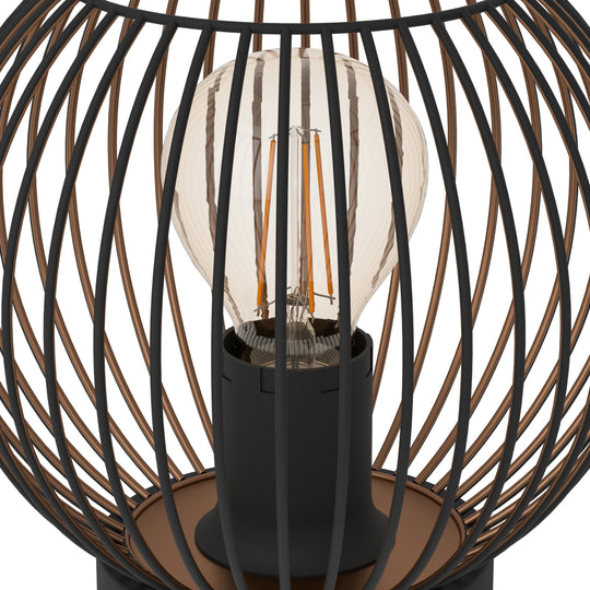 Eglo 901872 Almanzora Black & Copper Wire Modern Steel Table Lamp ...