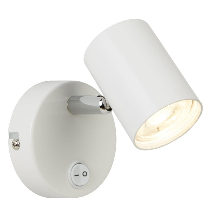 Searchlight 3171WH Rollo 1 Light Cylinder Head Spot Wall Bracket White ...