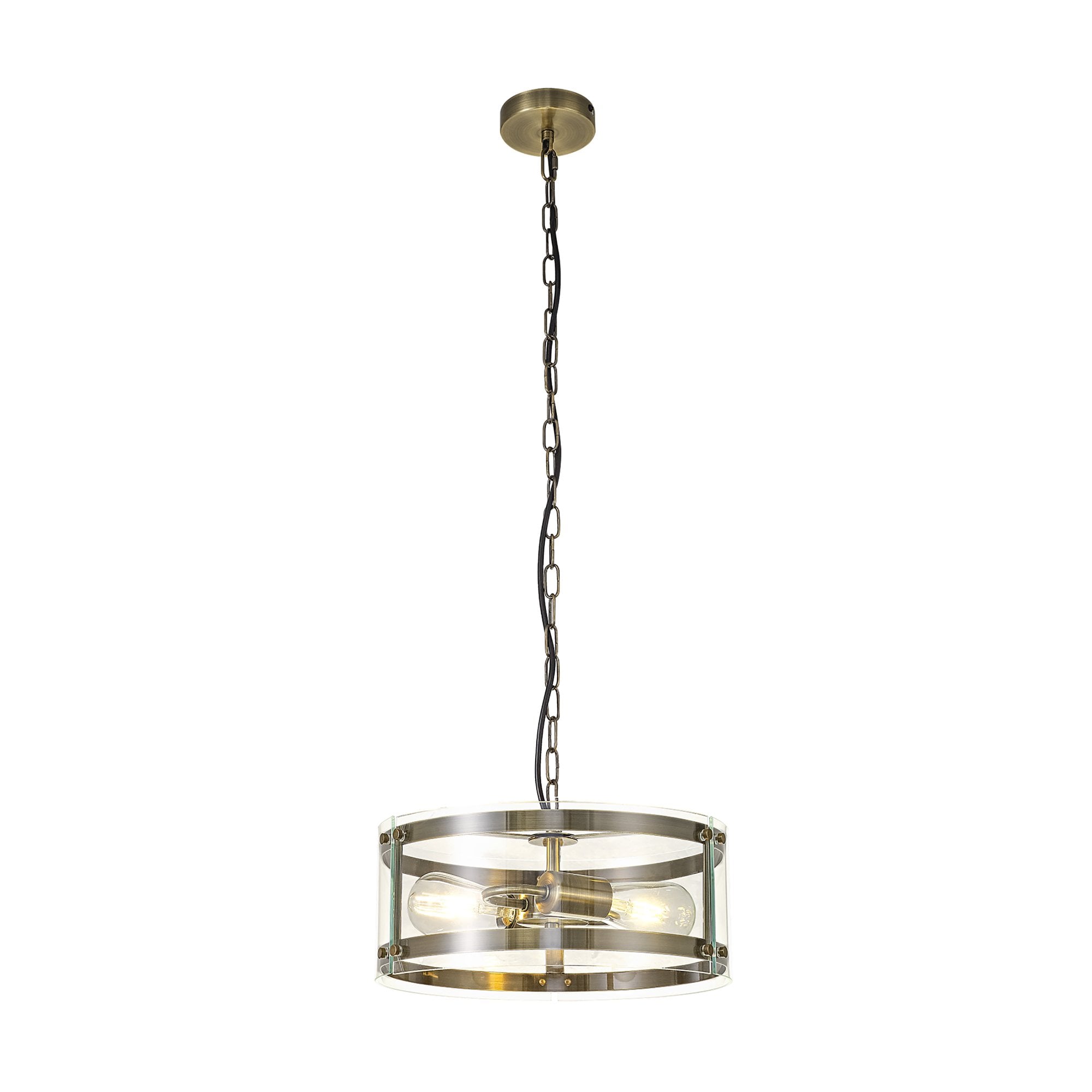 Nelson Lighting NL84309 Prince Pendant 2 Light Antique Brass – Solihull ...