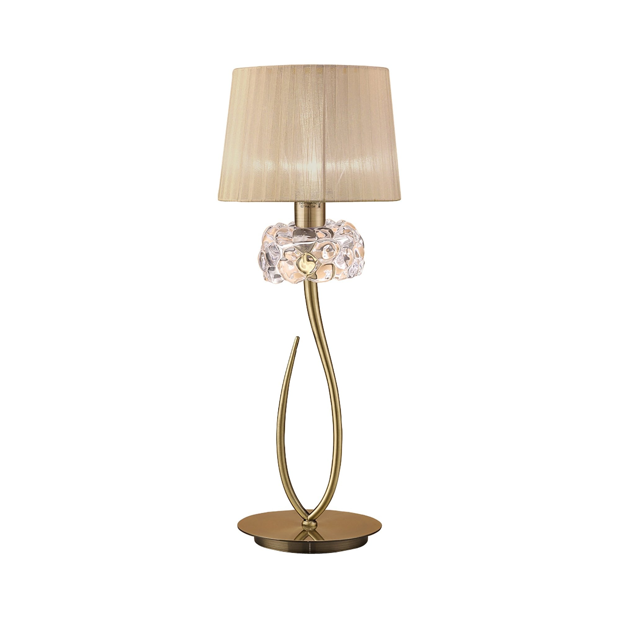 Mantra M4636AB Loewe Table Lamp 1 Light Big Antique Brass Soft Bronze ...