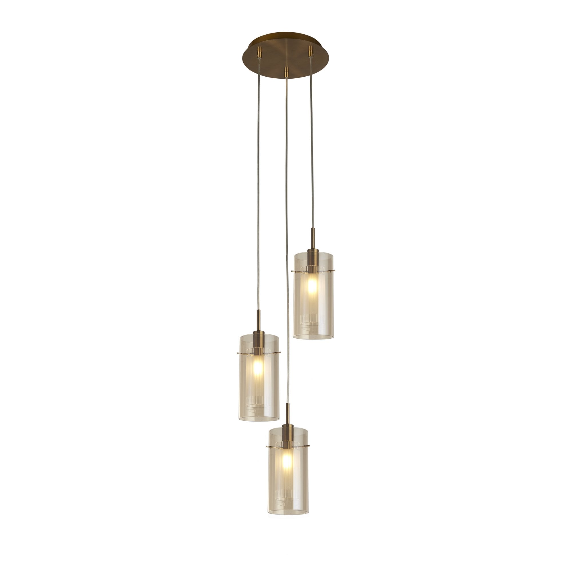 Searchlight 2303-3CP Duo III 3 Light Multi Drop Bronze Metal Champagne ...